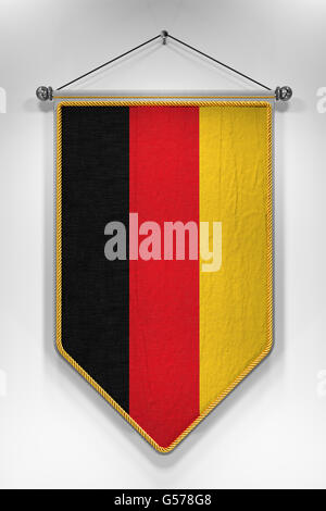 Pennant with German flag. 3D illustration with highly detailed texture ...