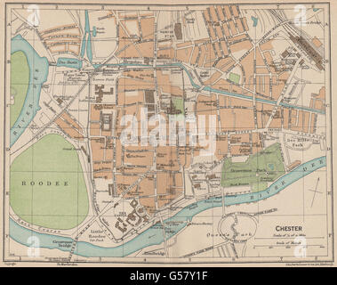 CHESTER. Vintage town city map plan. Cheshire, 1922 Stock Photo - Alamy
