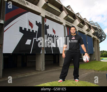 Edinburgh's Ben Atiga during the photocall at Murrayfield Stadium ...
