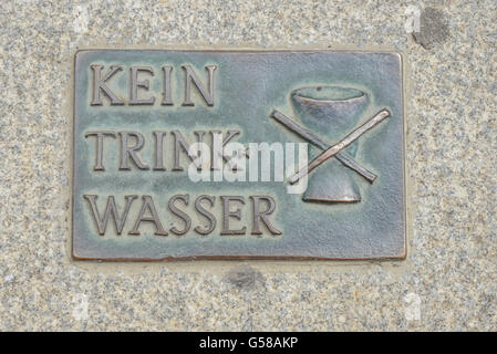 water, fountain, warning sign, no drinking water, fountains, warning ...