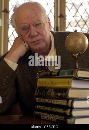 Stargazer Sir Patrick Moore with his knighthood that he received from ...