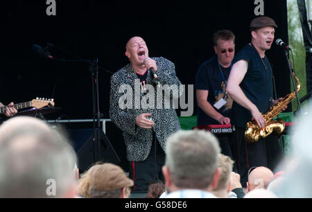 Buster Bloodvessel of 80s Ska band Bad Manners playing live at The ...