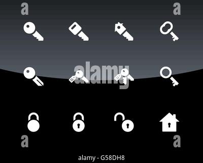 Key icon. Set of black icons of keys in flat design. Vector ...