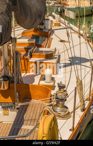 Clean white modern vessel ship closed door black deck floor with air ...