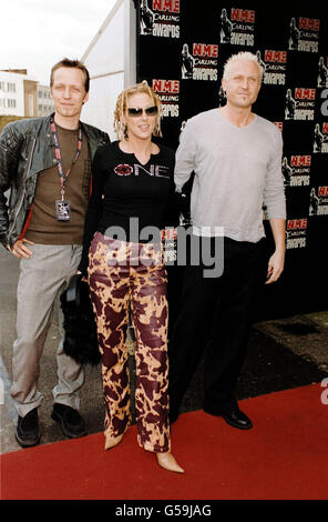 Singer Faye Tozer, from the pop band Steps, poses with Postman Pat and ...