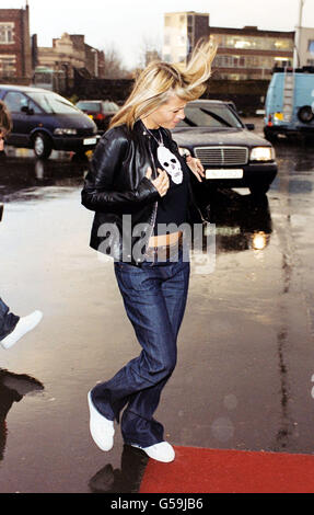 Girl in leather jacket blowing kisses, red hearts are born from her ...