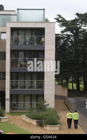 Fire risk at apartment complex Stock Photo - Alamy