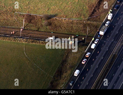 Train Crash Aerial view Stock Photo - Alamy