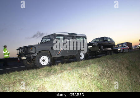 Similar vehicles that caused the M62 Selby rail crash last month during ...