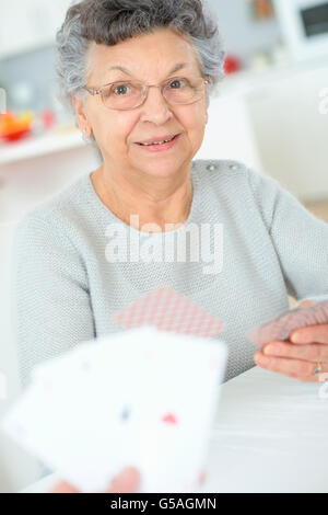 playing cards with granny Stock Photo - Alamy