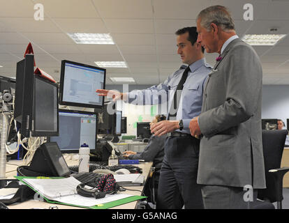 The Prince of Wales talks to Pilot Officer Warwick Burrows about his ...