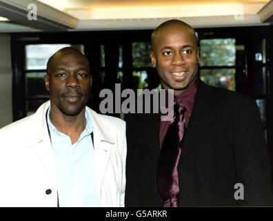 Eastenders actors Nicholas R. Bailey (L) and Gary Beadle, who play ...