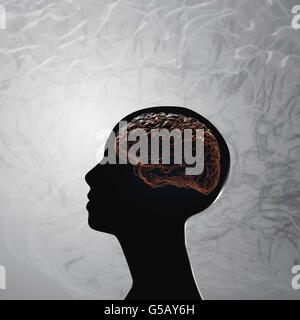 The human brain. Projection of the cerebral cortex Stock Photo - Alamy