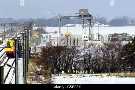 The scene outside the Torness power station near Dunbar, East Lothian ...