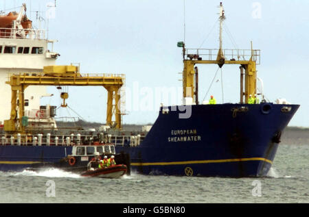The BNFL ship European Shearwater at Barrow-In-Furness in Cumbria ...