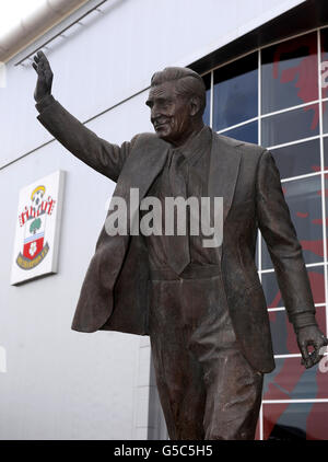 A view of the Ted Bates Statue outside St Mary's Stadium, Southampton ...
