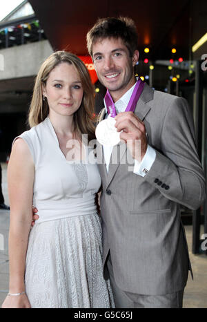 Zac Purchase and fiancee Felicity Hill attend Carousel at The Barbican ...
