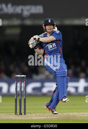 England's Eoin Morgan bats during the ICC Men's T20 World Cup semi ...
