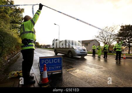A private ambulance removes the body of PC Fiona Bone who died at scene ...