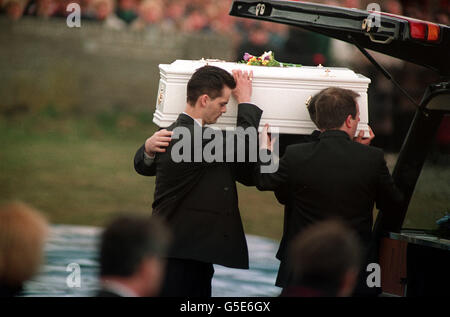 The funeral of James Bulger, Sacred Heart Church, Kirkby. Ralph Bulger ...