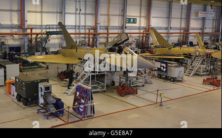 Eurofighter Typhoons under construction at BAE Systems, Warton ...