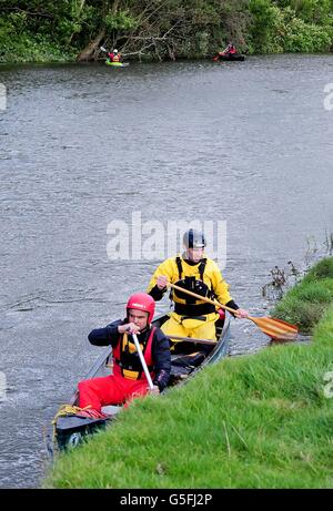 Rescue team searching the river Dyfi for missing girl April Jones near ...