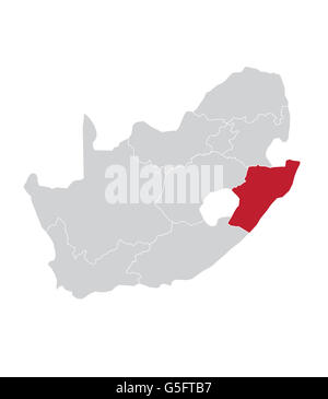 KwaZulu-Natal, province of South Africa. High resolution satellite map ...