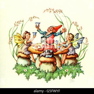 superstition, mythical creatures, dwarfs, drawing, 20th century, dwarf ...