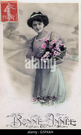 Bonne Annee, Happy New Year 2021 greeting in French language, text ...
