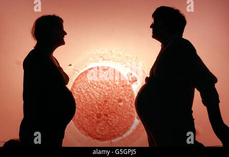 Two pregnant women watch a film called "The Human Body" at the Imax ...