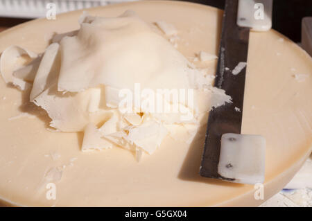 Italy, Lombardy, Lodi, Raspadura, Sliced Young Parmesan Cheese From the ...