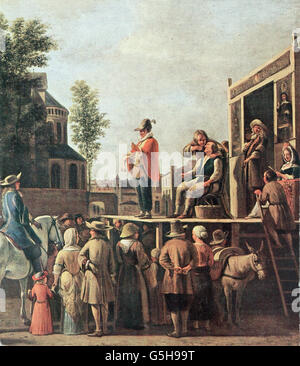 medicine, quacksalver, charlatan holding tooth in the air, drawing by ...