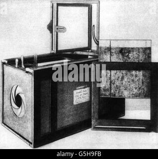 The camera of Nicephore Niepce, the inventor of photography, in the ...