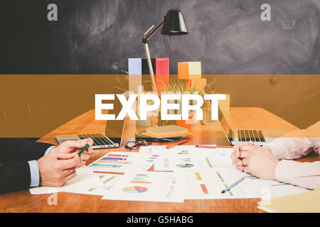 Two Businessman Ask An Expert working in an office Stock Photo - Alamy