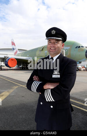 British Airways A380 Captain James Basnett (left) with Frank Chapman ...