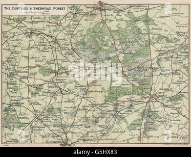 The Dukeries & Sherwood Forest. Mansfield Worksop. Nottinghamshire 1920 ...