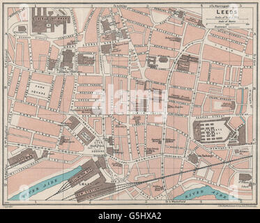 LEEDS. Vintage town city map plan. Yorkshire, 1939 Stock Photo - Alamy