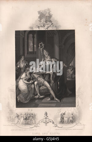 Elgiva seized by order of Archbishop Odo, painting in oil on millboard ...