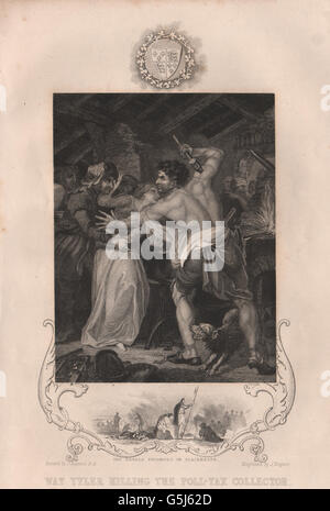 Wat Tyler killing the poll-tax collector, Peasant's Revolt of 1381 ...