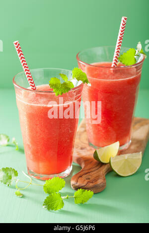 Watermelon sweet smoothie detox in the glass Stock Photo - Alamy