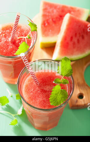 Watermelon sweet smoothie detox in the glass Stock Photo - Alamy