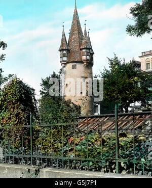The Lindau Diebsturm, a historic tower in Germany, known for its ...