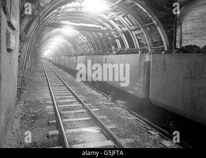 Underground Train in Colliery Stock Photo - Alamy