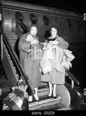 Pat Moss (left) and Ann Wisdom, both 23, pack maps and provisions in ...