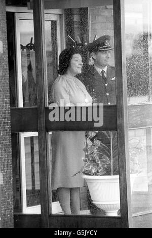 Rex Hunt, governor of the Falkland Islands, waves on the steps of an ...