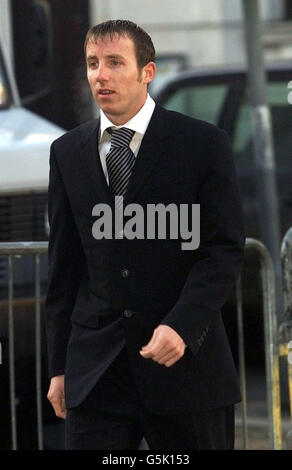 Leeds United footballer Lee Bowyer arrives at Hull Crown Court, where ...