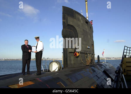 HMS Triumph, a Trafalgar class nuclear-submarine returns to Plymouth ...
