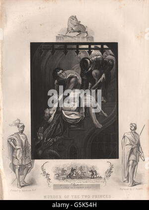 The murder of the Princes in the Tower Stock Photo - Alamy