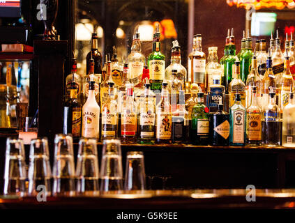 back bar bottles Stock Photo - Alamy