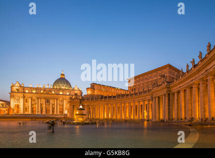 St. Peter basilica at nightfall, Rome Italy Stock Photo - Alamy